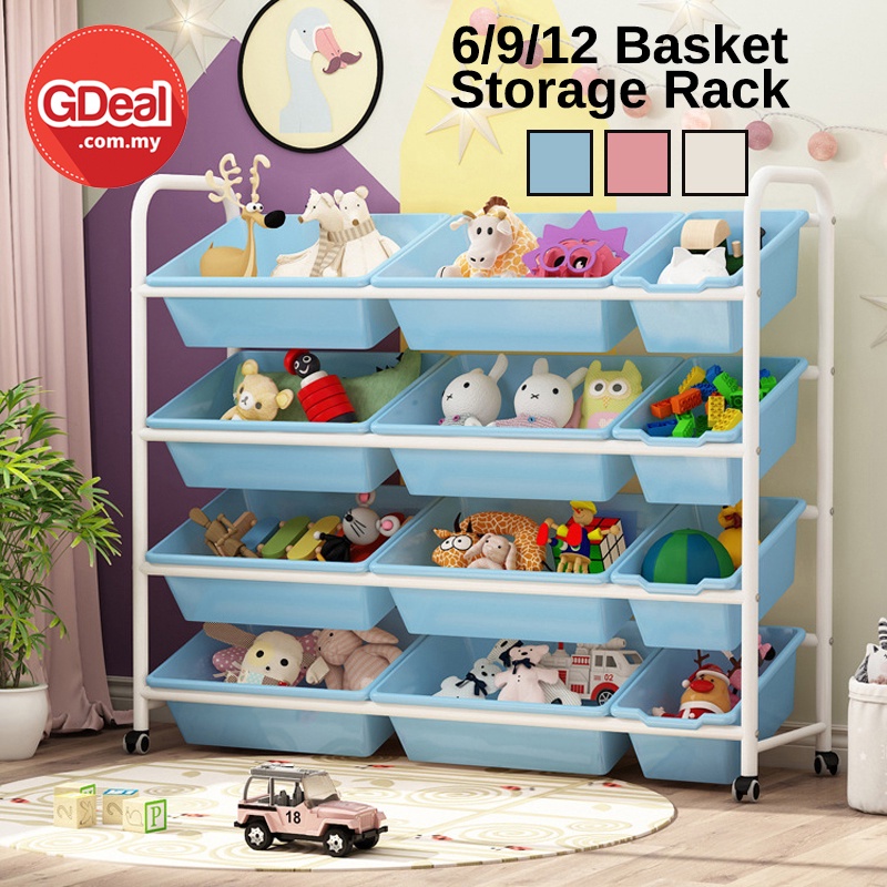 GDeal 6/9/12 Basket Children Toy Storage Rack Kindergarten Toys Shelf ...