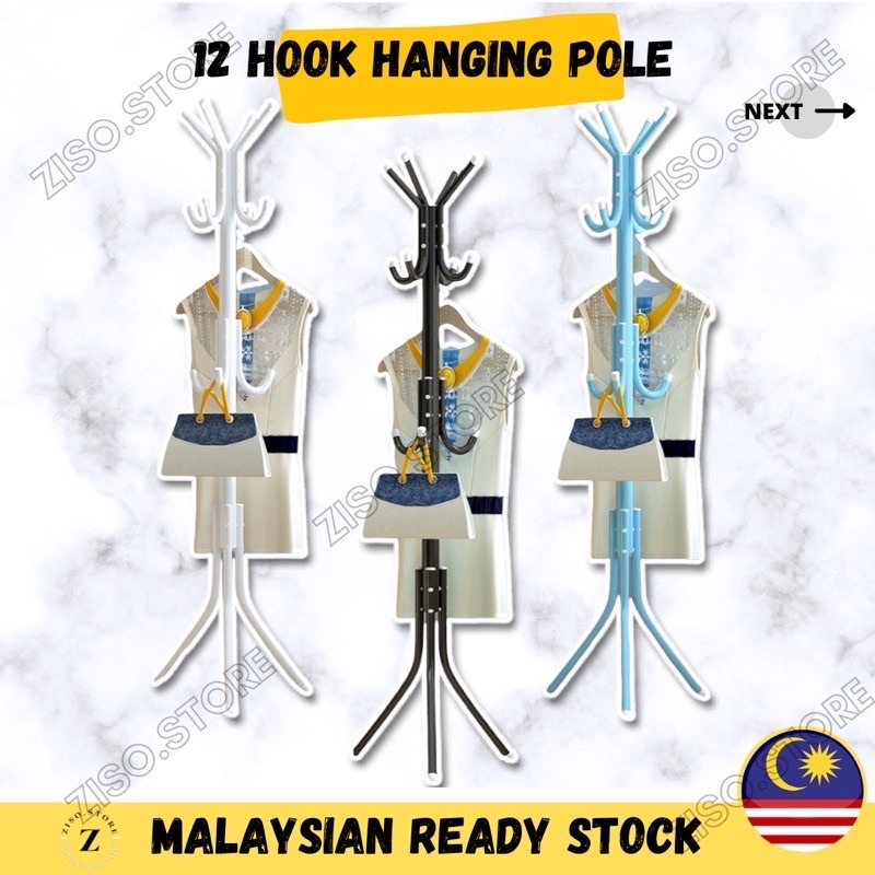 Tempat Rak Penyidai Sidai Sangkut Penyakut Pakaian Baju Topi Jaket Beg ...