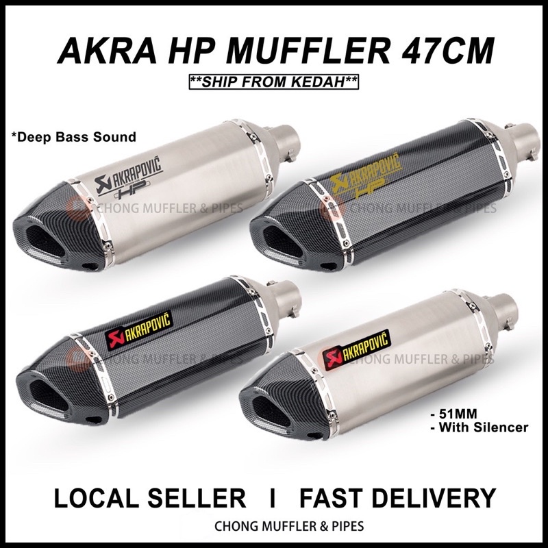 (LOCAL MY) AKRA HP 47CM MUFFLER Exhaust Universal R1 R6 R25 MT09 ...