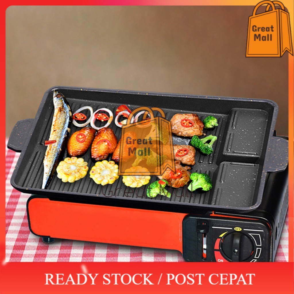 Korean Style Samgyupsal Set Portable Gas Stove With Hanaro Grill Pan ...