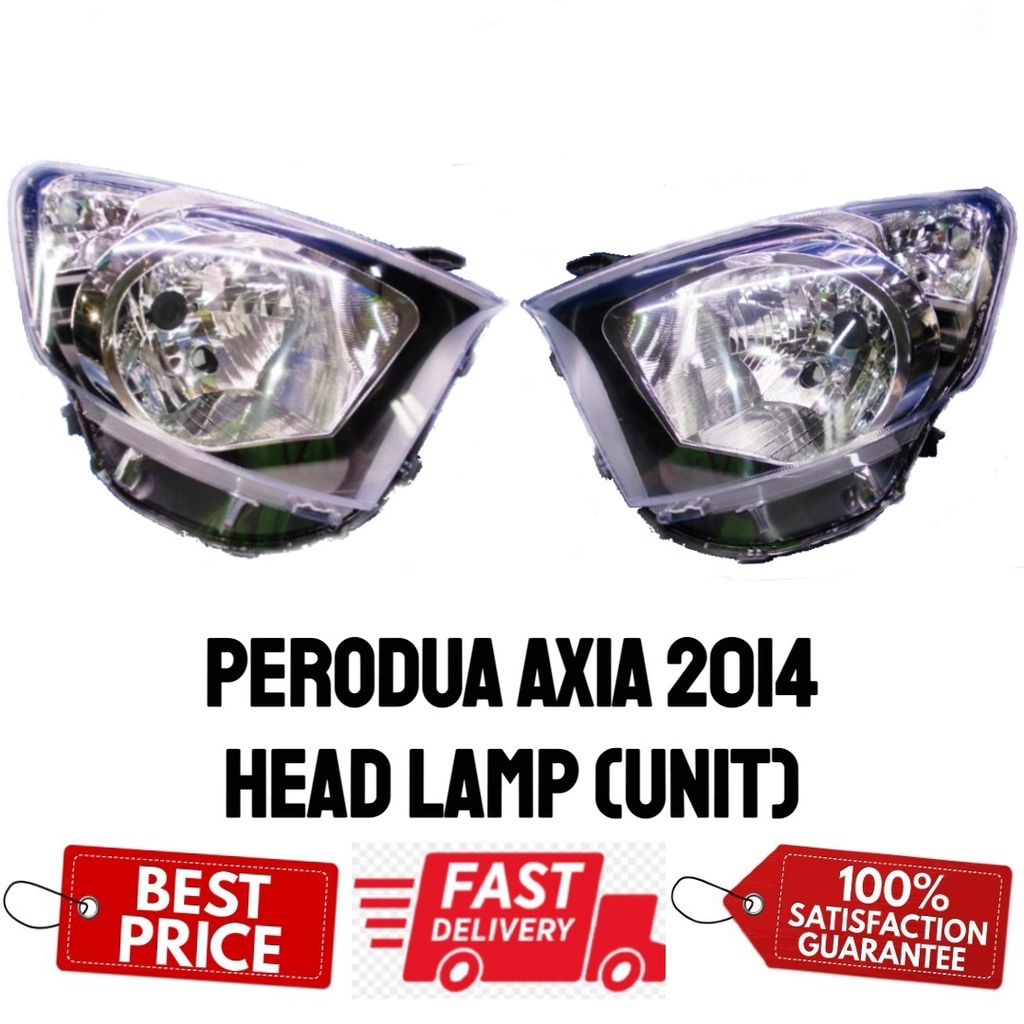 PERODUA AXIA 2014 HEAD LAMP HEAD LIGHTS UNIT ORI DESIGN (LEFT/RIGHT ...