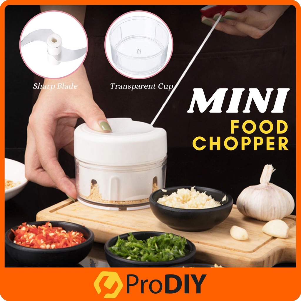 Mini Garlic Chopper Manual Food Chopper Hand Pull Food Processor Mincer ...