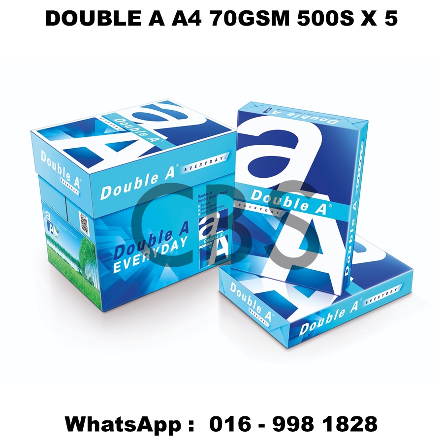 Double A A4 Paper 70gsm 500sheets White Printing Photocopy Cetak Copy ...