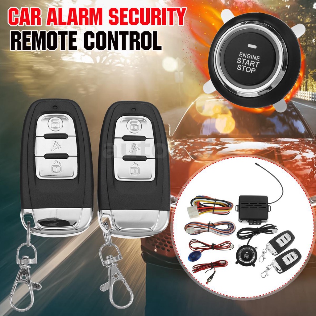 Car Alarm Security Ignition Remote Control Engine Start Push Button ...
