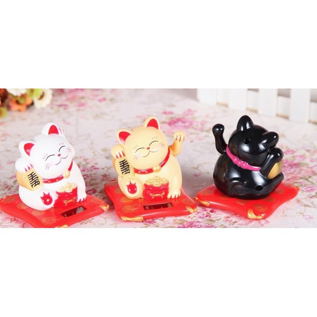 Lucky cat Chinese Lucky cat solar Fortune cat with Moving Arm energy ...
