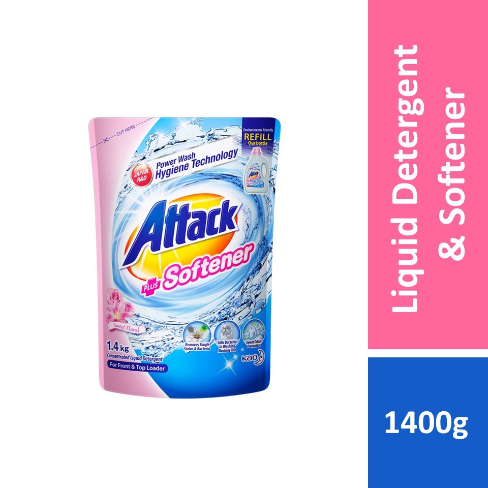 Attack Liquid Detergent plus Softener (LATS) (1400g) | Shopee Malaysia