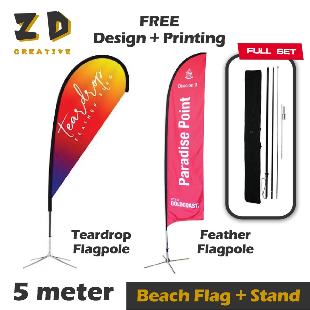 Outdoor Wind Flag - Feather flag /Teardrop flag Printing With 5m Stand ...