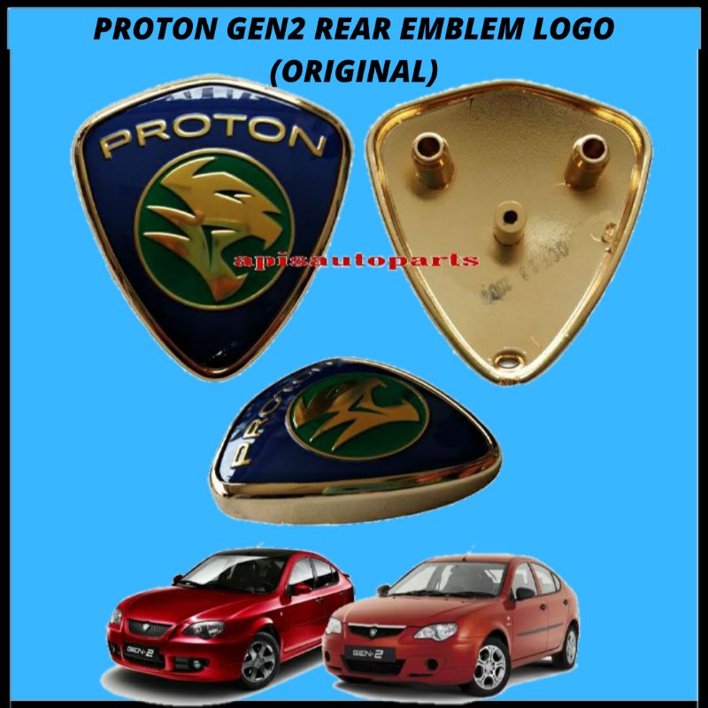 (ORIGINAL)PROTON GEN2 REAR BONNET EMBLEM LOGO BLUE (SIZE S) | Shopee ...