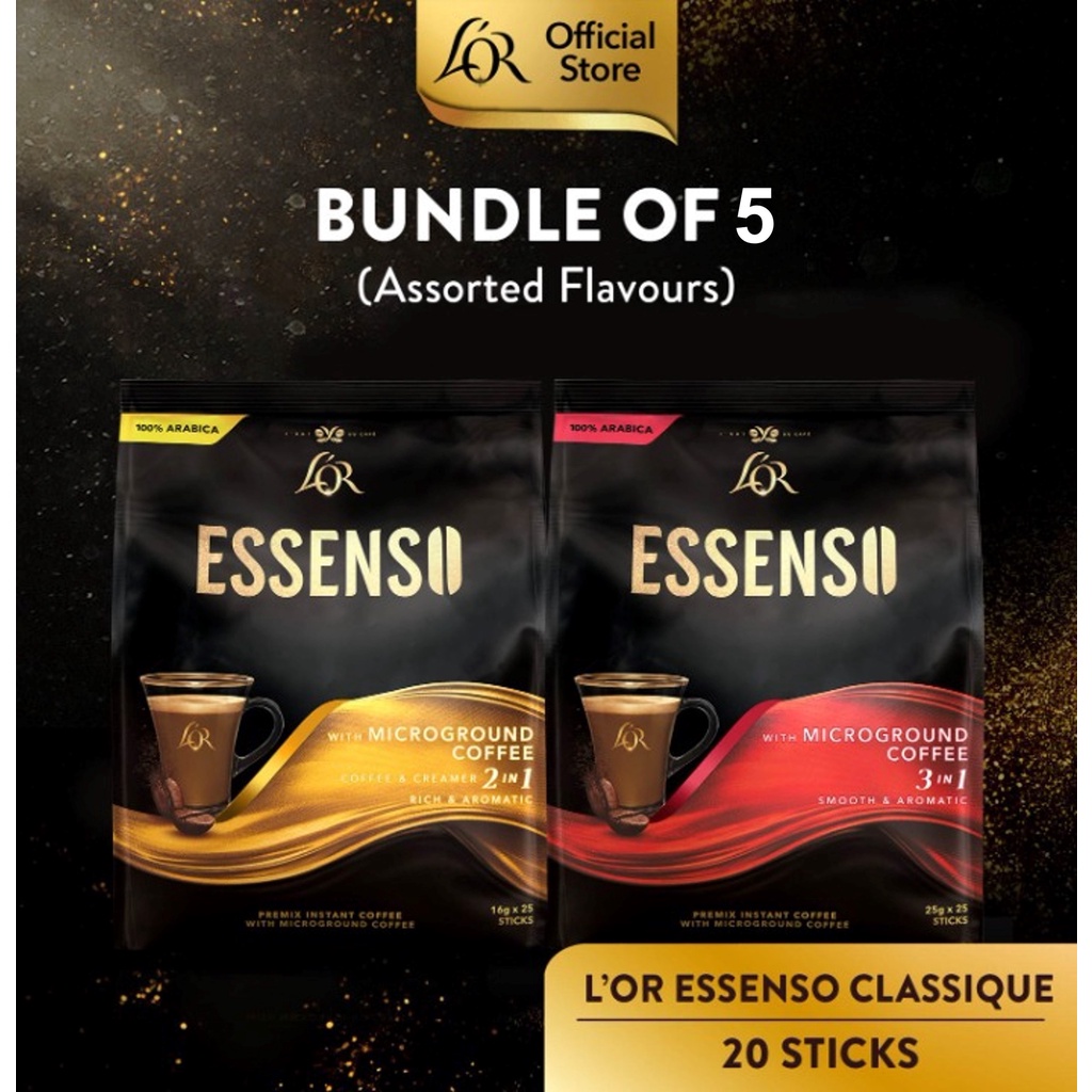 (Bundle of 5) L'OR ESSENSO Classique with Microground Instant Coffee ...