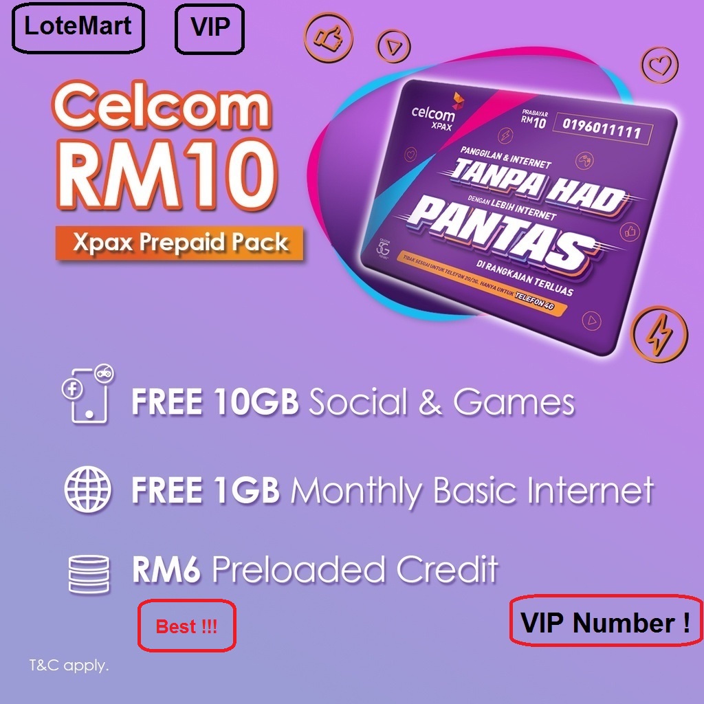 [ReadyStock] Celcom Xpax Pantas Simcard ( Super VIP Number Big Offer ...