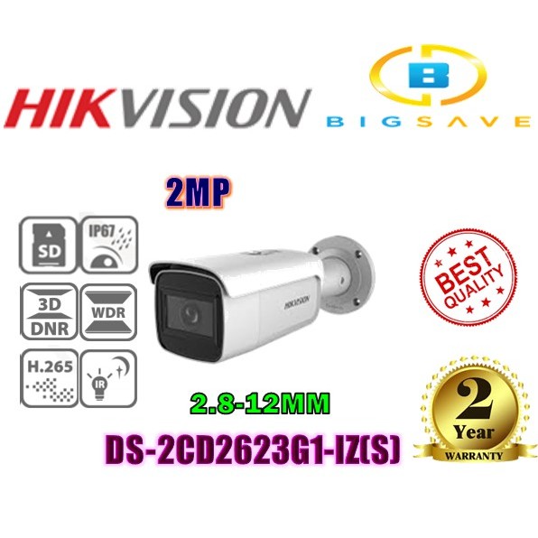 HIKVISION 2MP DS-2CD2623G1-IZS IR VARIFOCAL BULLET NETWORK CAMERA (2.8-12MM) | Shopee Malaysia
