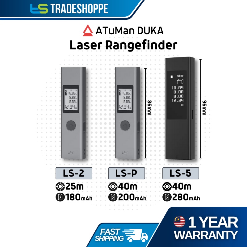 ATuMan DUKA LS-P / LS-2 / LS5 Rechargeable Digital Infrared Laser ...