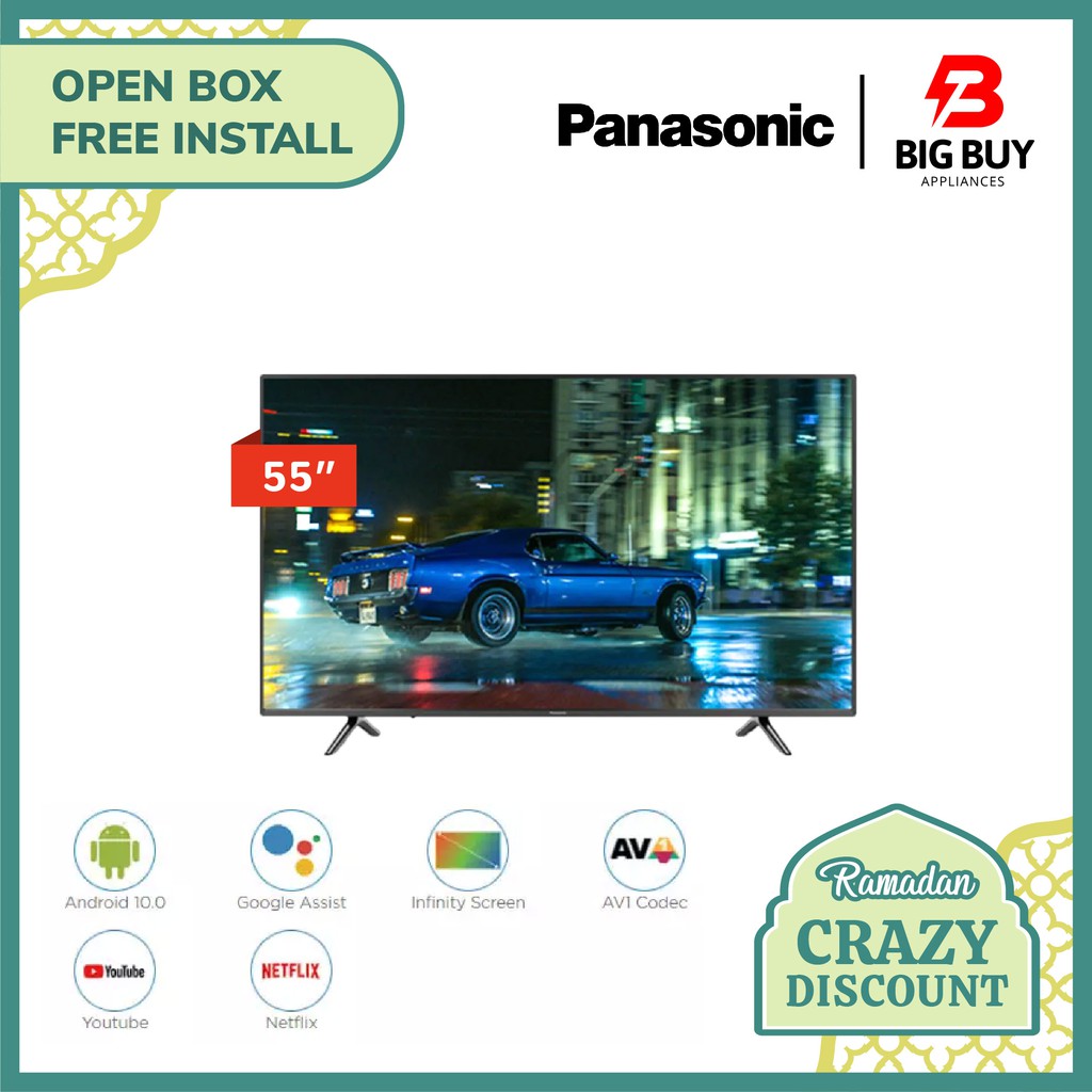 PANASONIC 55" 4K HDR Smart Android LED TV TH-55HX655K | Shopee Malaysia