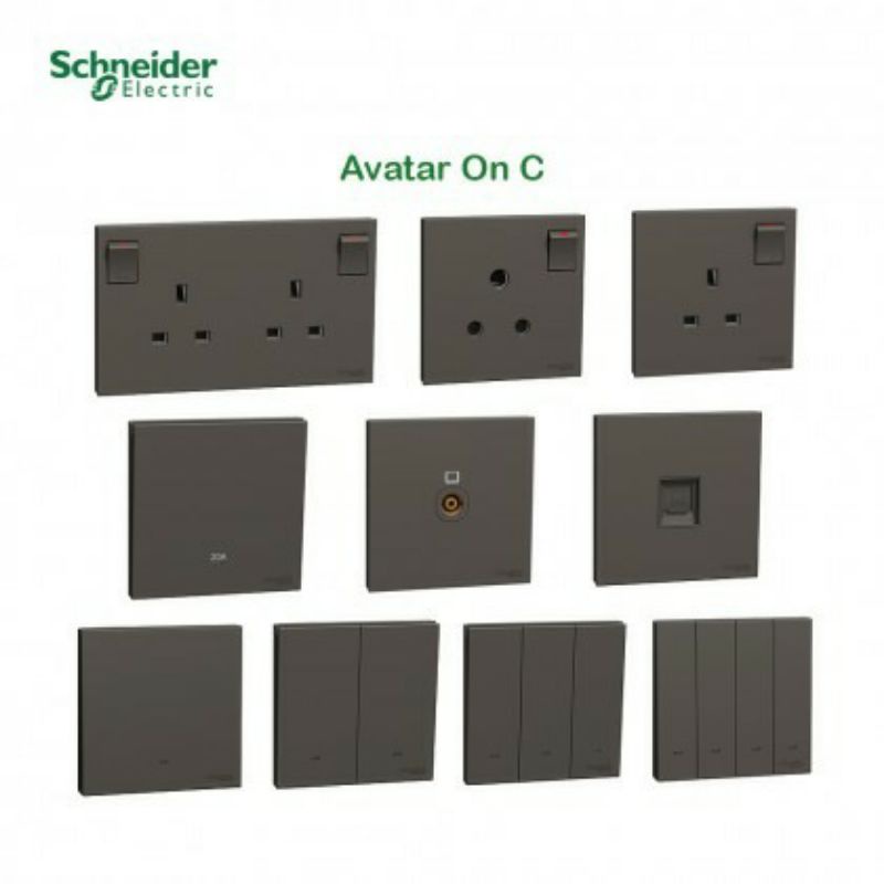 SCHNEIDER AvatarOn C DARK GREY SWITCHES & SOCKET | Shopee Malaysia