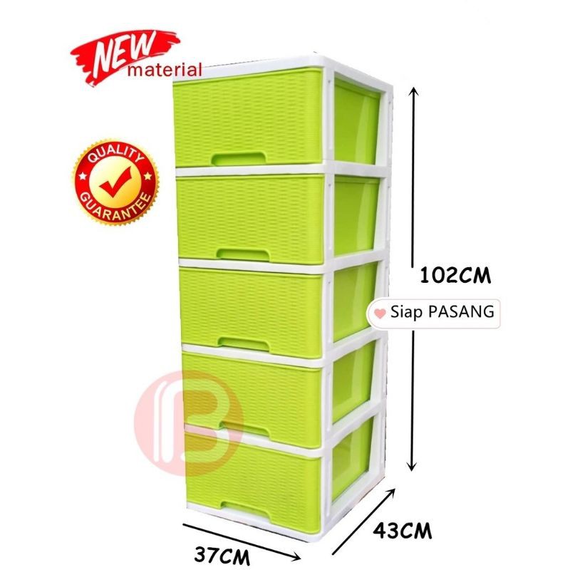 5 Tier Plastic Drawer / Cabinet /Storage Cabinet / Laci 5T | Shopee ...