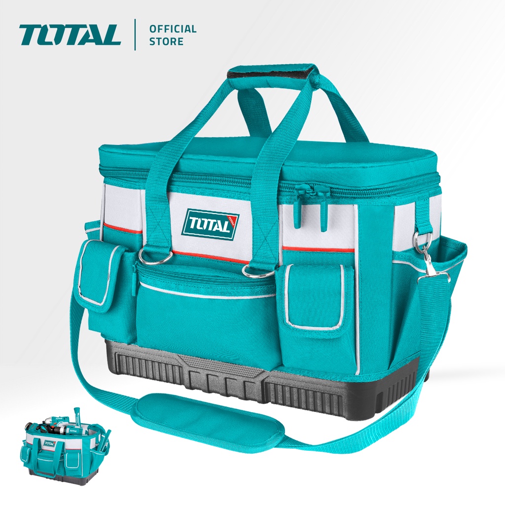TOTAL Tools Bag (16"), Round Rigid Top + Durable Plastic Base, Max ...