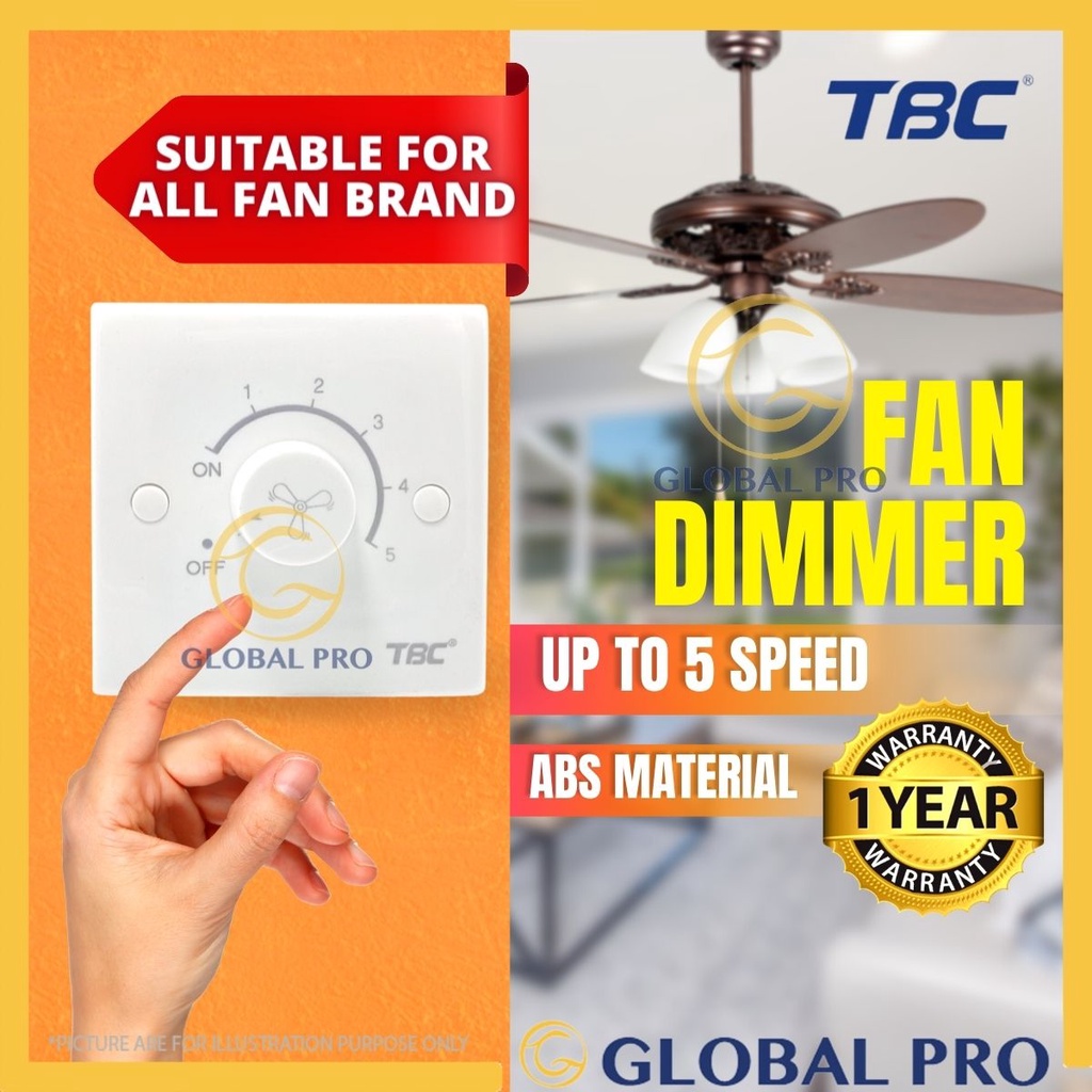 TBC 5 Speed Fan Speed Variable Switch Fan Dimmer Fan Regulator [ Fits ...