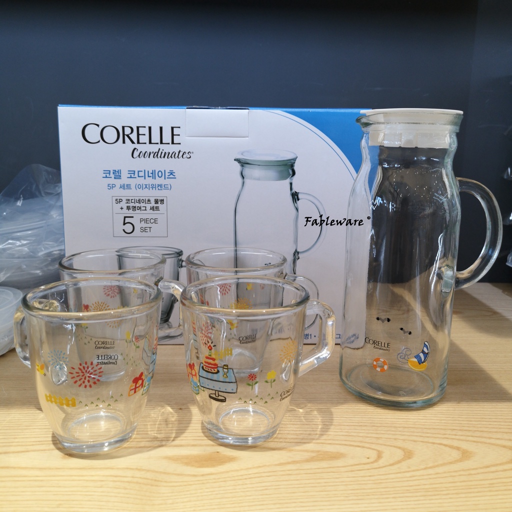 Corelle Coordinates Easy Weekend 5pc Glass Beverage Set | Shopee Malaysia