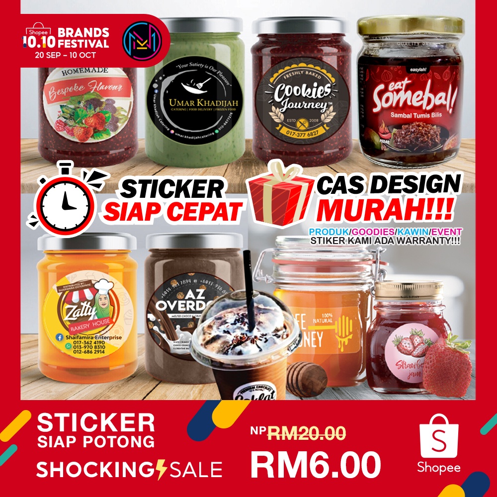 Ready Stock 100PCS STICKER PRODUK PALING MURAH PELBAGAI SIZE SIAP ...