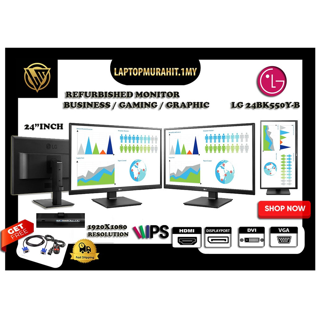 REFURBISHED USED DELL HP LG ACER LENOVO 19" 20" 22" 23" 24" 27" LED LCD ...