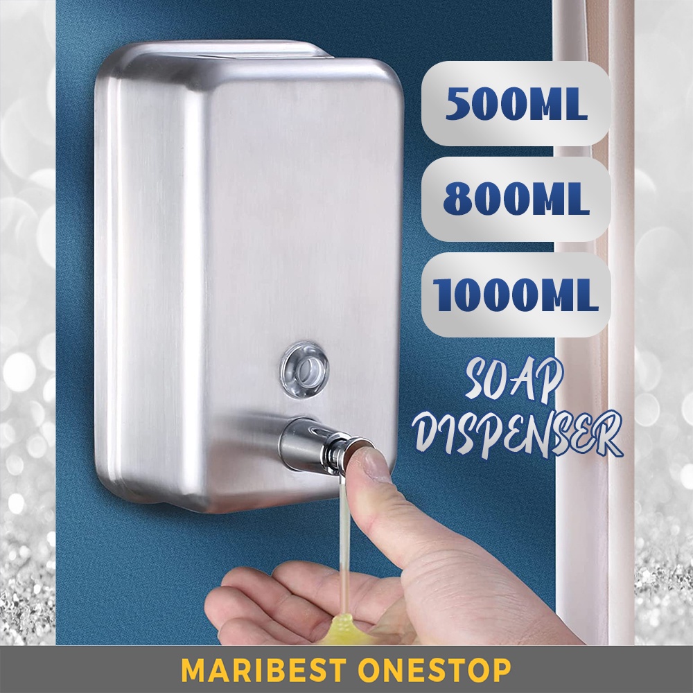 500 / 800 / 1000ML 304 STAINLESS STEEL SOAP DISPENSER WALL MOUNT MANUAL ...