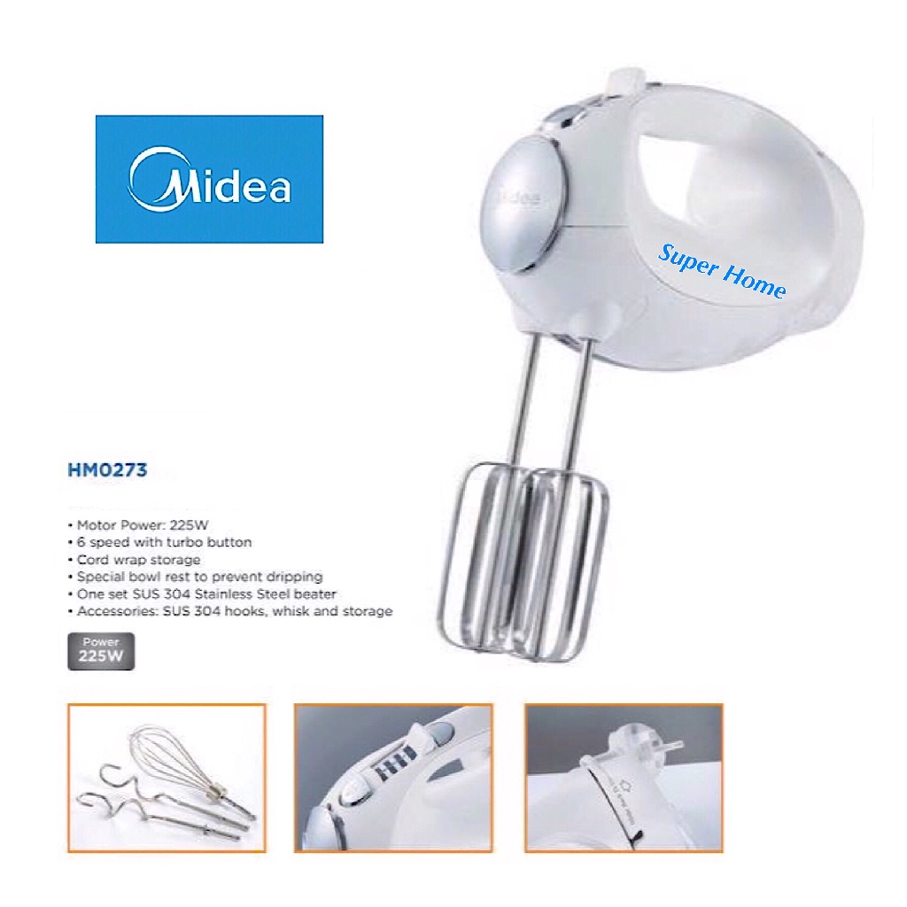 Midea Hand Mixer HM0273 6 Speeds (225W) | Shopee Malaysia