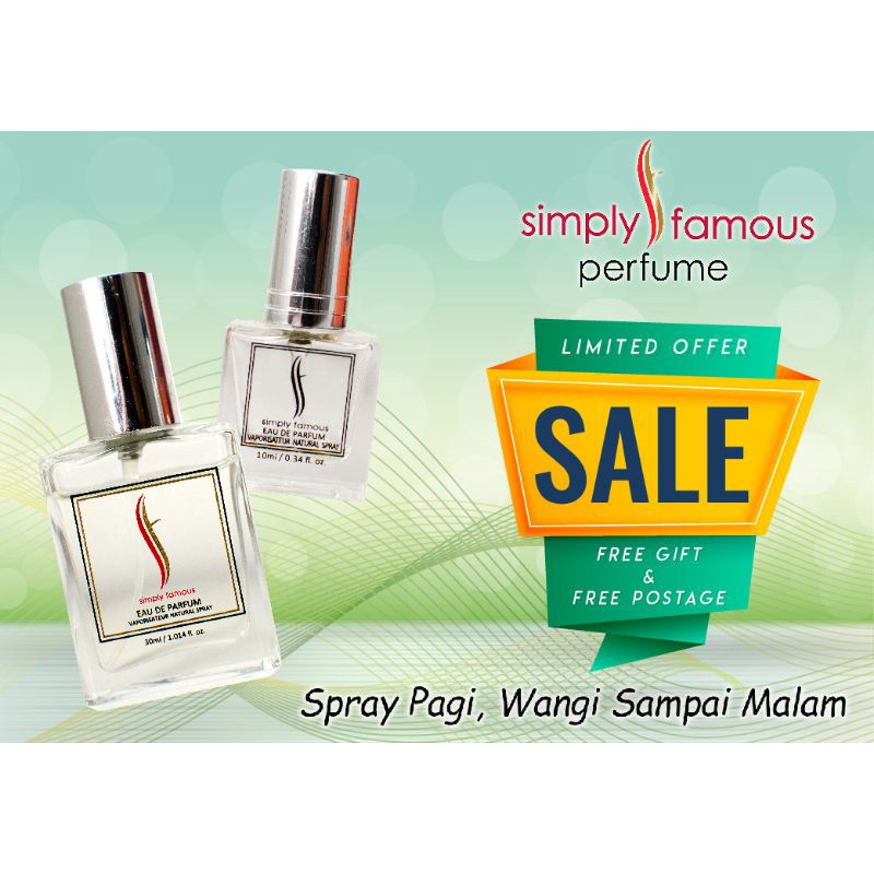 SIMPLY FAMOUS PERFUMES SET FREE SHIPPING( BAU boleh campur) | Shopee ...