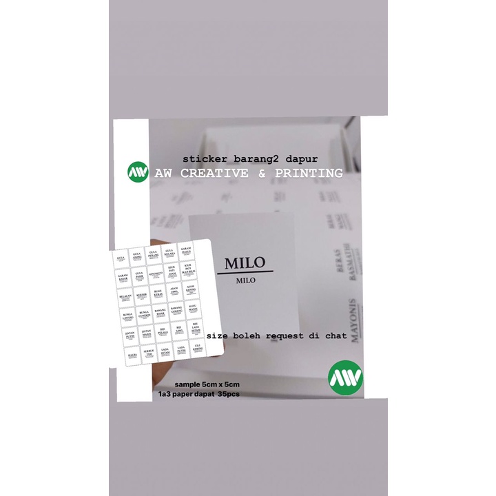 STICKER BARANG DAPUR A3 SIZE 35PCS | Shopee Malaysia