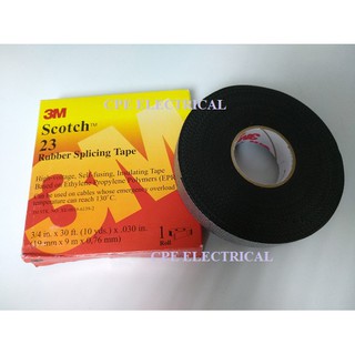 3M Scotch® 23 Rubber Splicing Tape 19mm x 9.0m x 0.76mm Black 100% ...