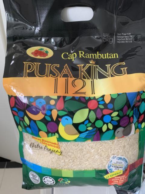 5kg Cap Rambutan Pusa King 1121 Basmathi Rice | Shopee Malaysia