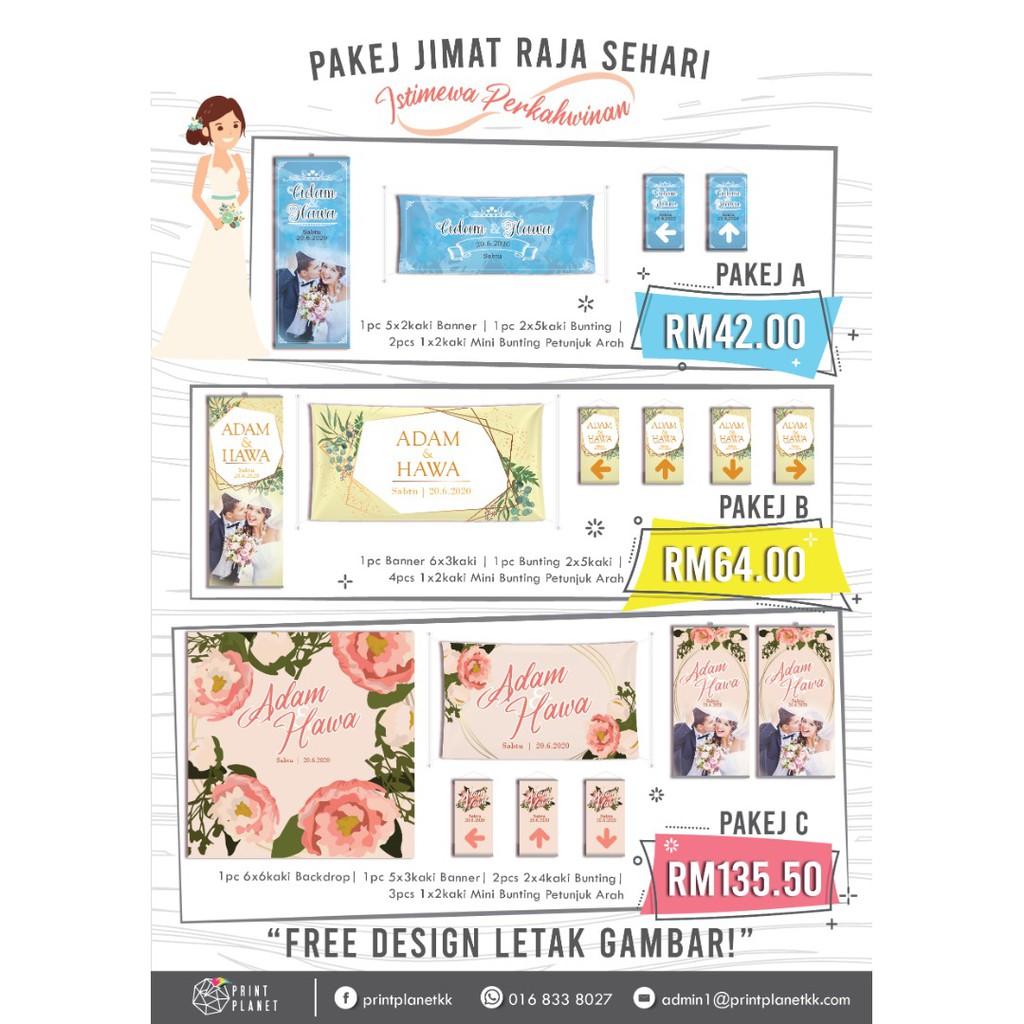 PAKEJ BANNER KAHWIN RM 42 - Banner, Bunting & Road Sign | Shopee Malaysia