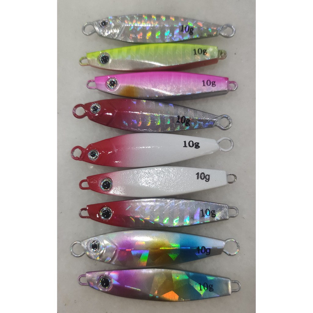 10 Grams Fast jig / Slow jig / Metal Jigging / Micro Jig / jigging plate 3D eye Laser Painting ...