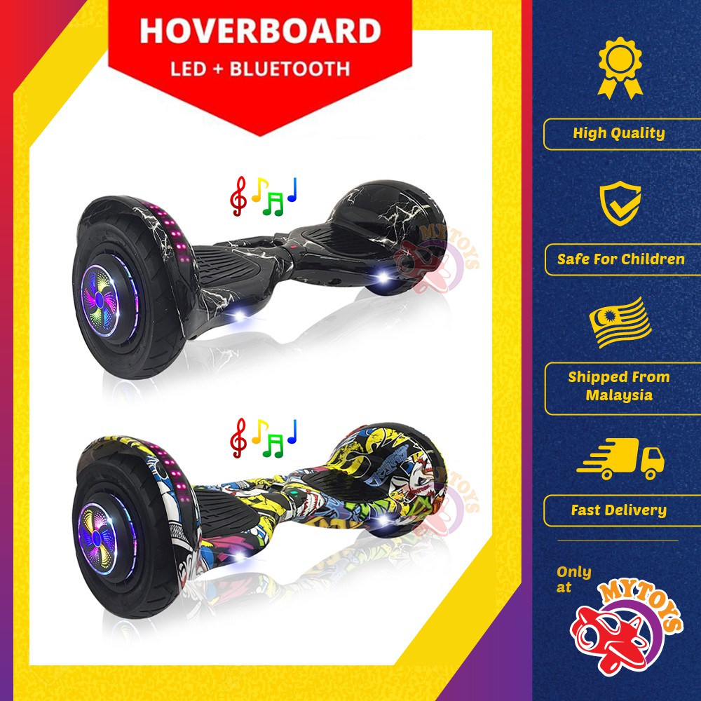 Hoverboard 10" With Bluetooth, LED Self Balancing 10 Inch Wheels Smart ...