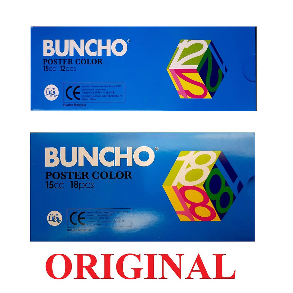 BUNCHO POSTER COLOUR 15CC 12/18 COLORS | Shopee Malaysia
