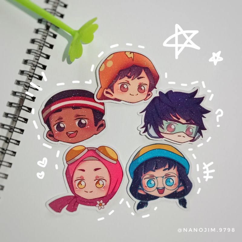 BOBOIBOY GALAXY CHIBI SPARKEL DUST STICKER! | Shopee Malaysia