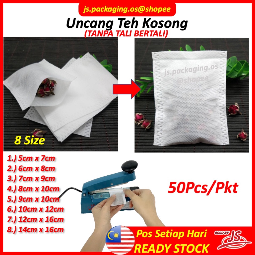 Uncang Teh Kosong / Non-Woven Empty Teabags Seal Filter Tea Bag ...