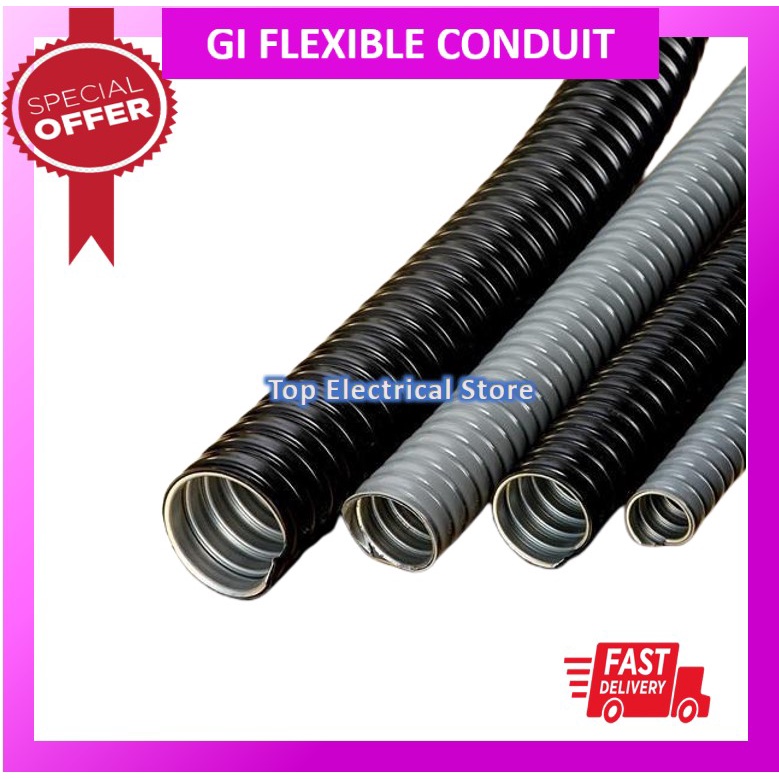 (LOOSE) 3/4" 19MM / 1" 25MM GI METAL FLEXIBLE CONDUIT PVC COATED ...