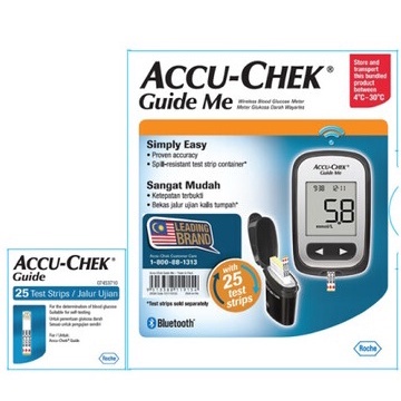 Accu Chek Guide Me Glucometer Blood Glucose Monitor Free Test Strip ...