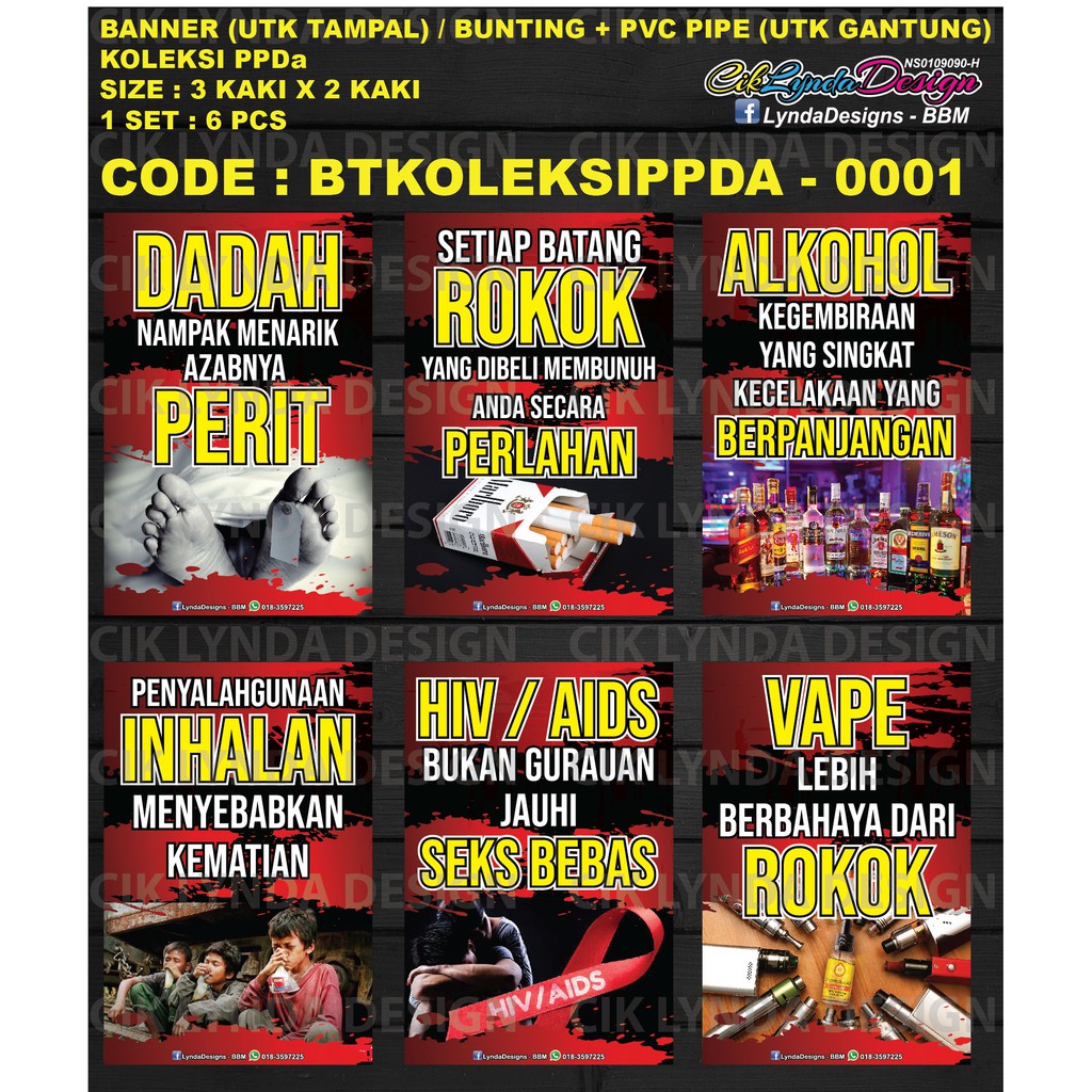 PRE-ORDER - BANNER ATAU BUNTING KOLEKSI PPDA (DADAH) SEKOLAH | Shopee Malaysia