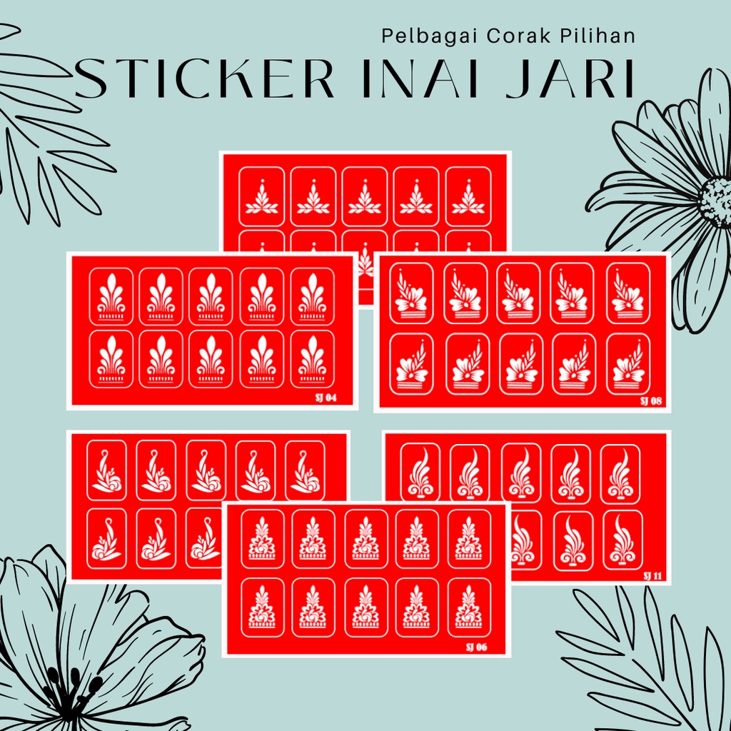STICKER INAI JARI SEPASANG TANGAN | Shopee Malaysia