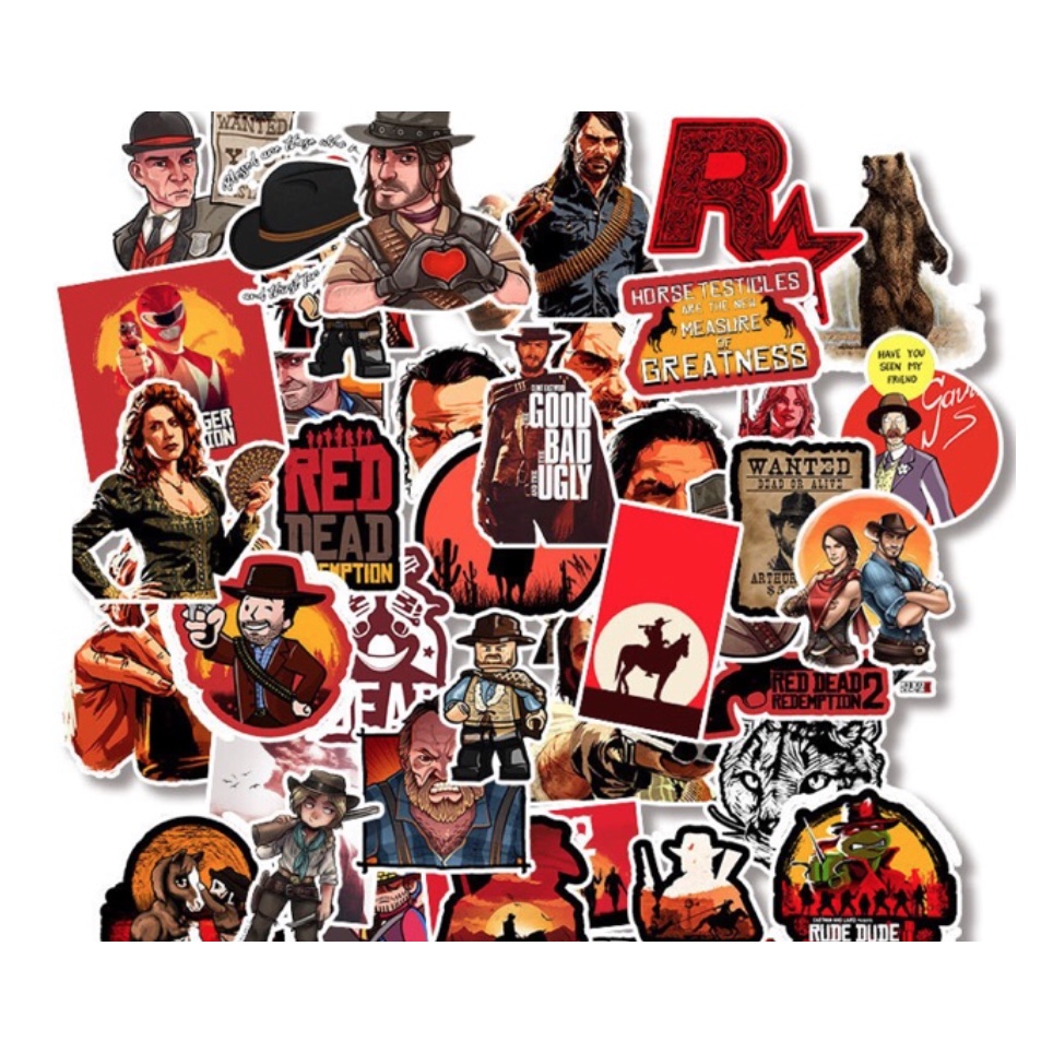 50pcs RED DEAD REDEMPTION 2 Vinyl Decal graffiti STICKERS bomb for ...