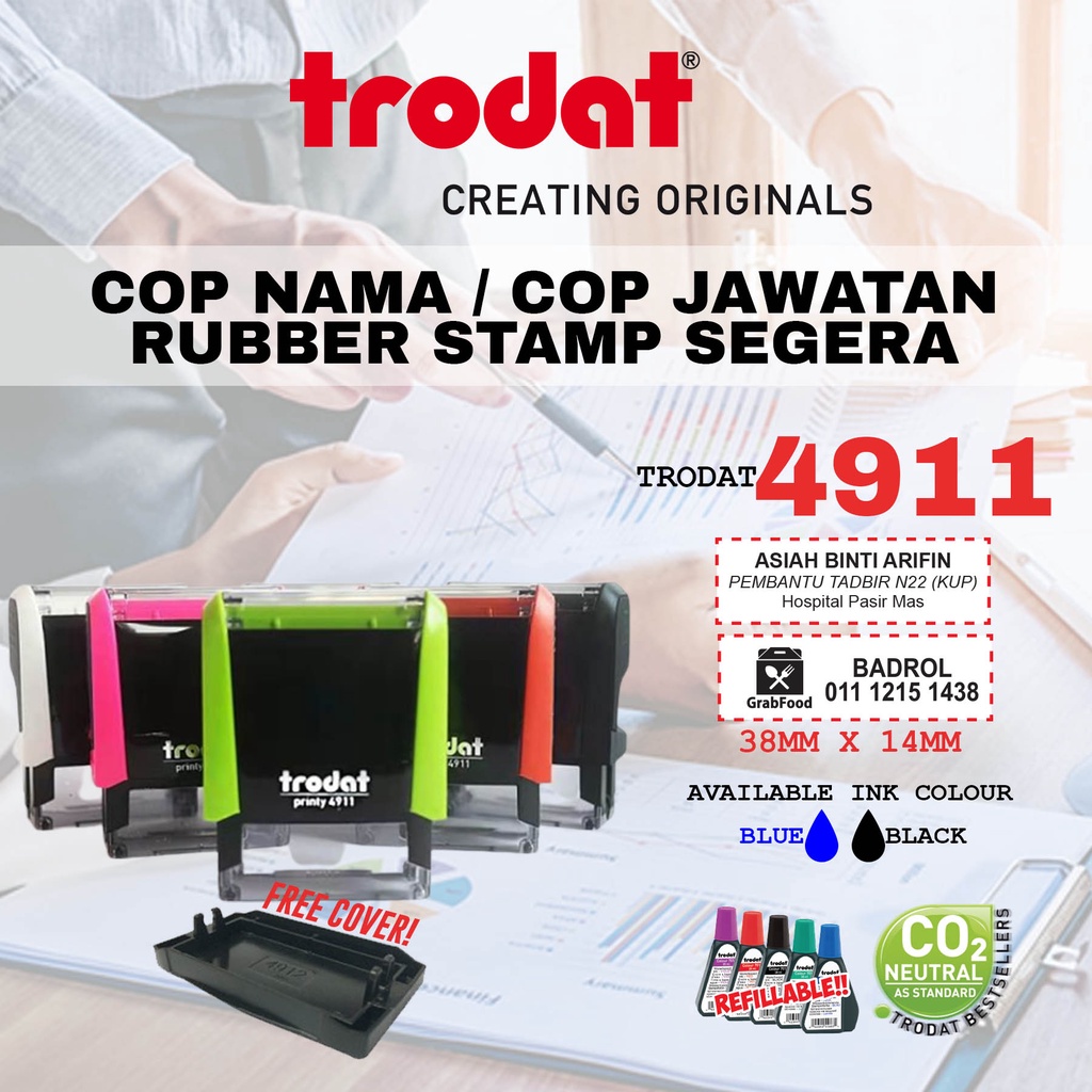 RUBBER STAMP TRODAT 4911 Printy Selfink Stamp (with ink) Cop Company ...