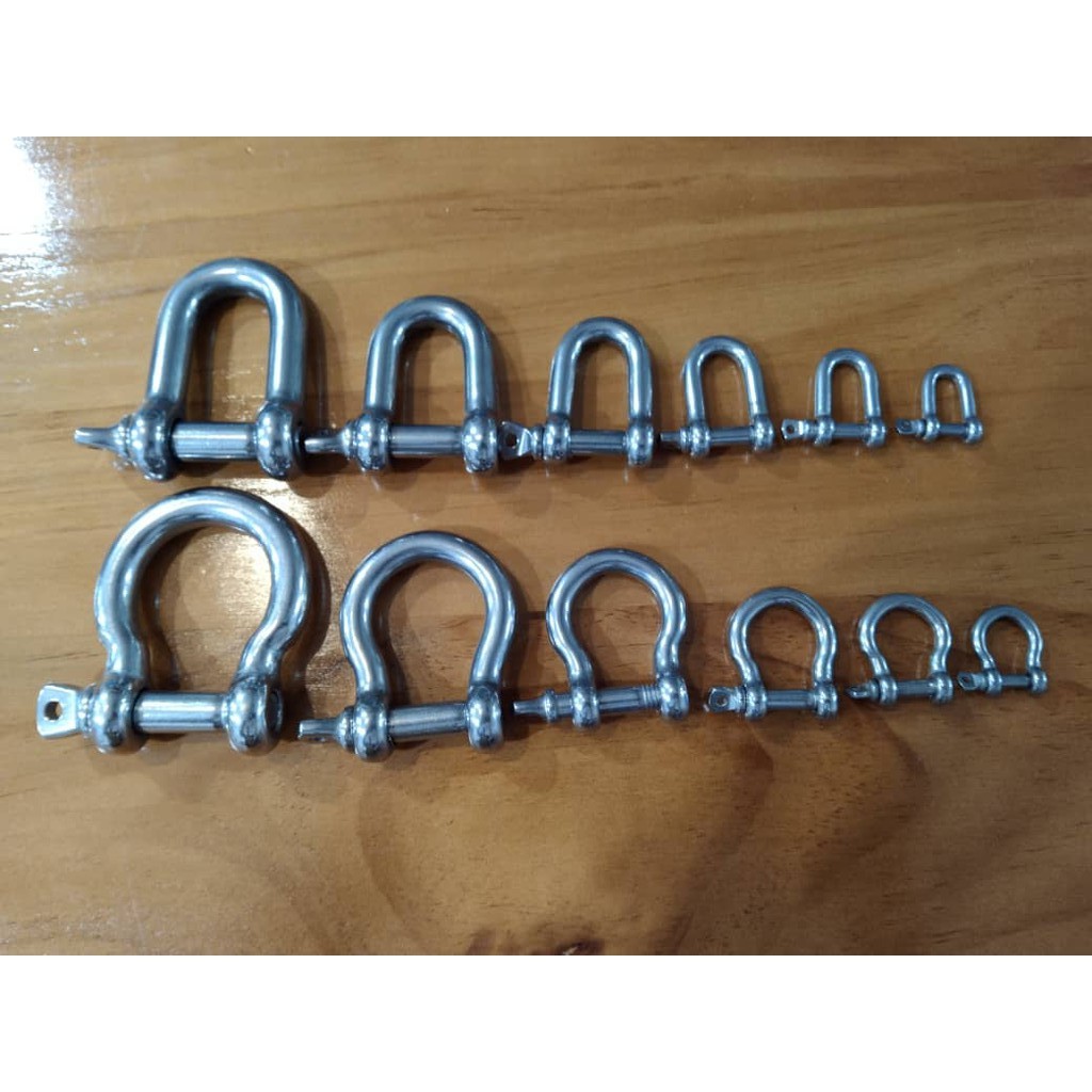 shackle hook 304 stainless steel D shaped connecting buckle shackle U ring bolt M4 M5 M6 M8 M10 ...