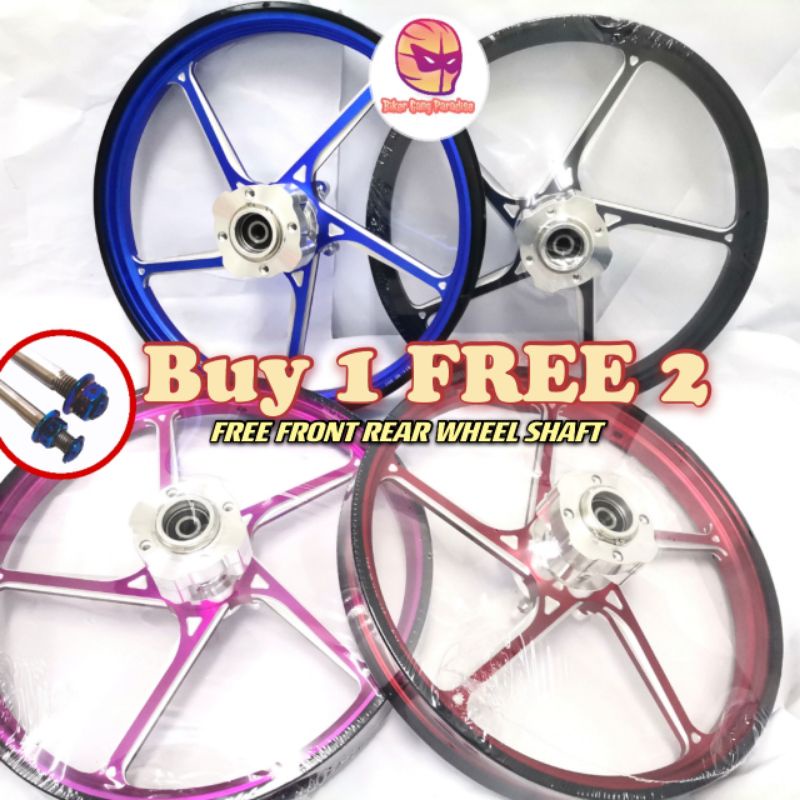 AJI RACING SPORT RIM 511 V2 (160/160) HUB CUSTOM - Y15ZR ( free front rear tyre titanium shaft ...