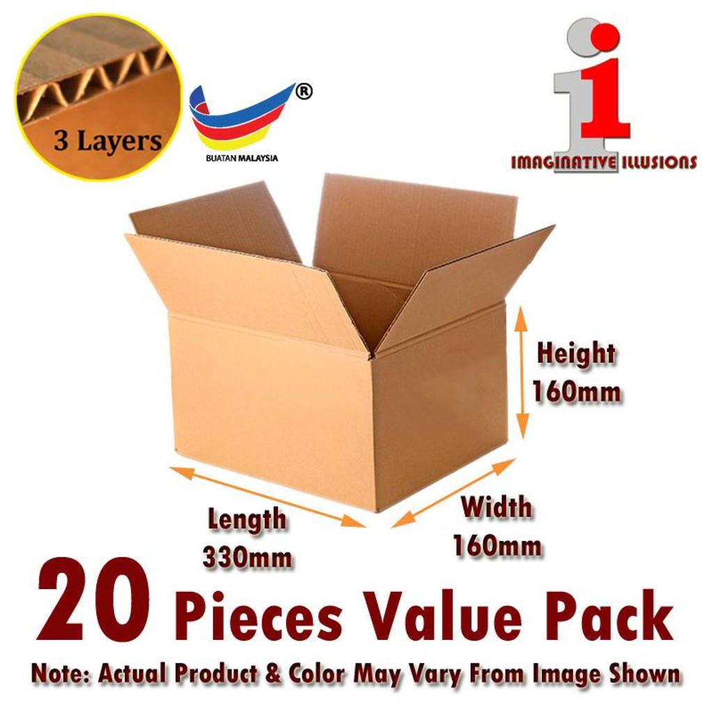 Corrugated Carton Box 330mm x 160mm x 160mm for Courier, Parcel ...