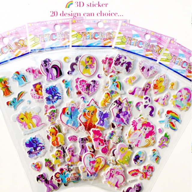 🌈Ready stock 20 design 3D kids cartoon sticker buy 10 free 1(waterproof ...