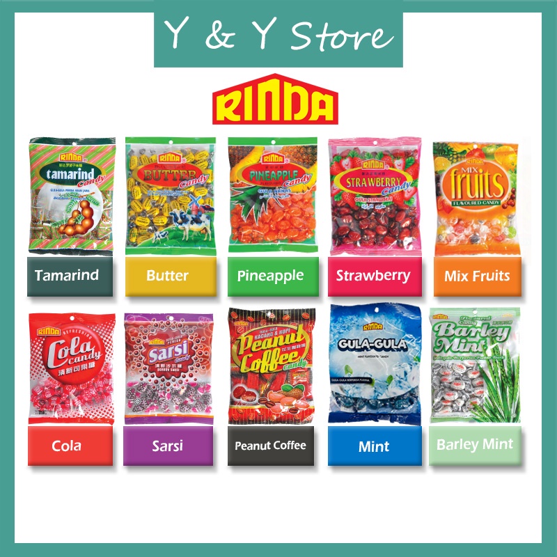 RINDA CANDY 150G ([Mix Fruit/Butter Mint/Peanut Coffee/Strawberry/Sarsi ...