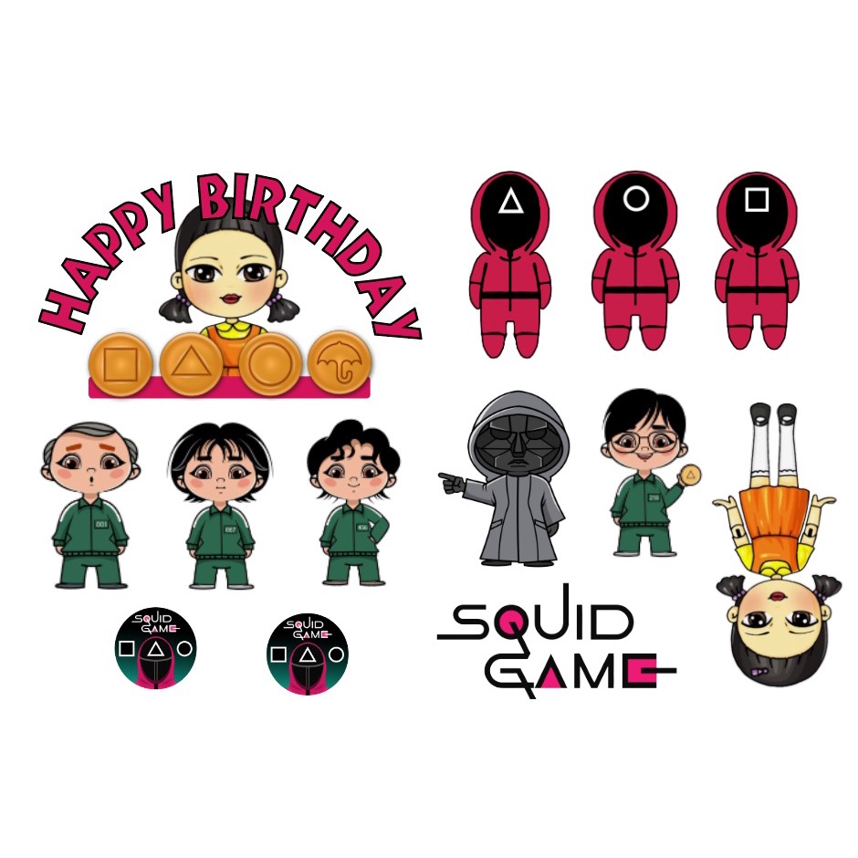 SQUID GAME Cake Cupcake Paper Topper | Shopee Malaysia