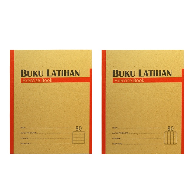 POP BAZIC Exercise Book - Single Line/Small Square (50gsm x 80 Sheets x ...