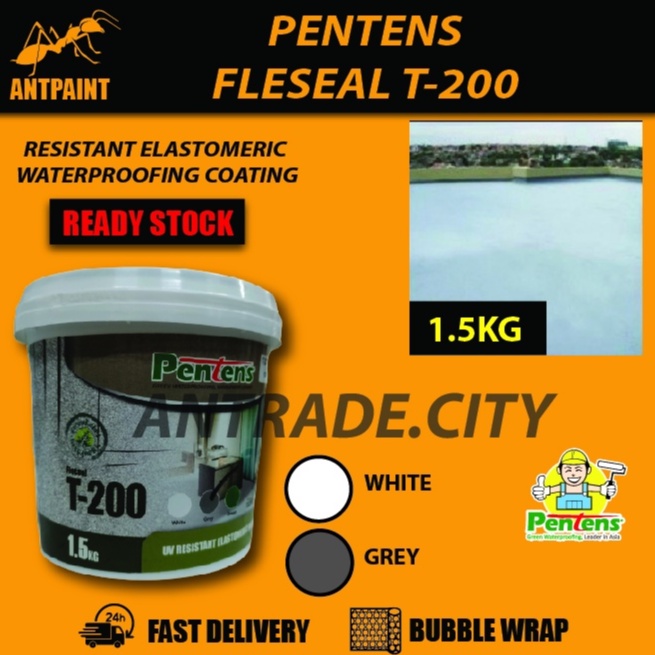 1.5KG PENTENS T-200 UV Resistant Elastomeric Waterproofing Coating ...
